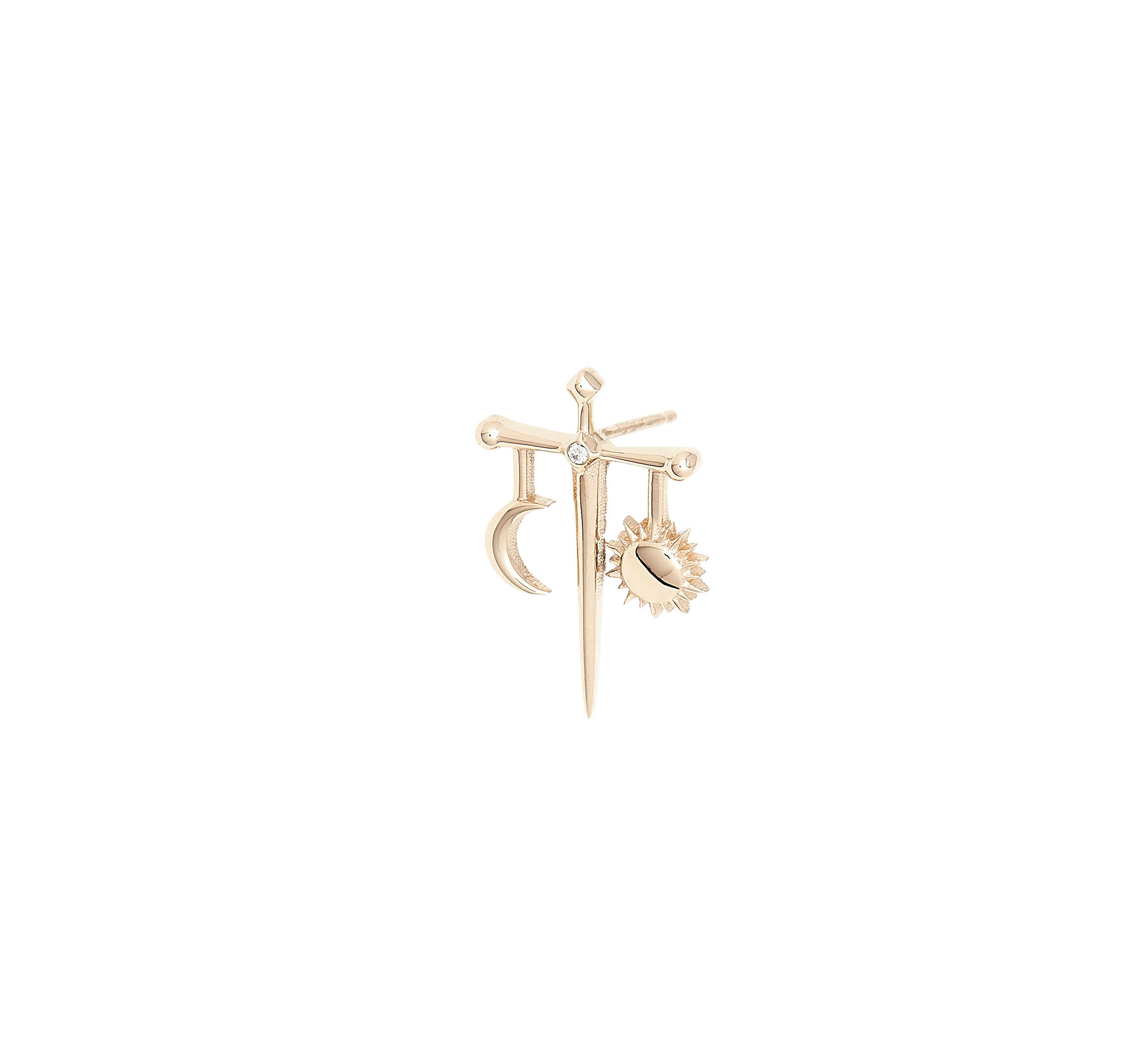SUN & MOON BALANCE STUD – Talon jewelry